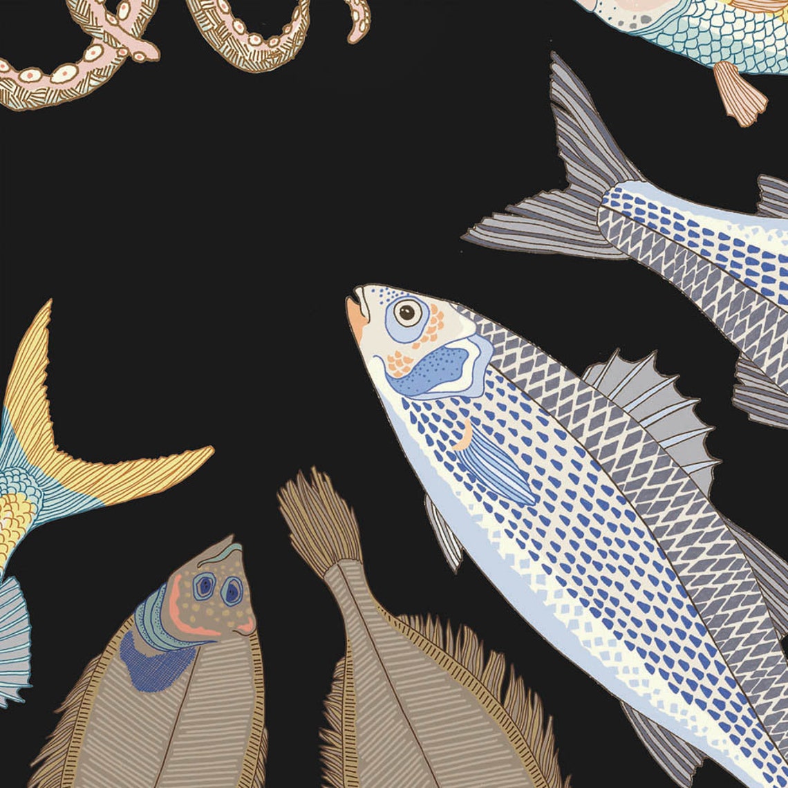 Limited Edition Print Illustration Drawing fishmarket A | Etsy