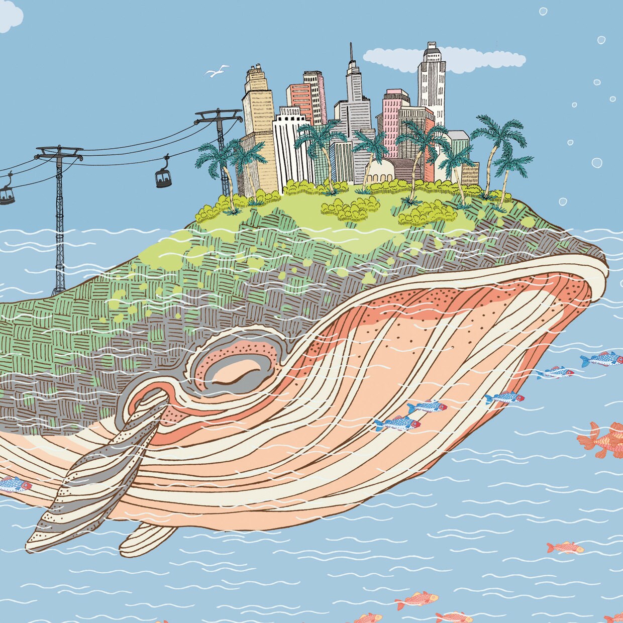 Sleepy Whale, Children Illustration, Decoration, Whales, Whale Poster ...