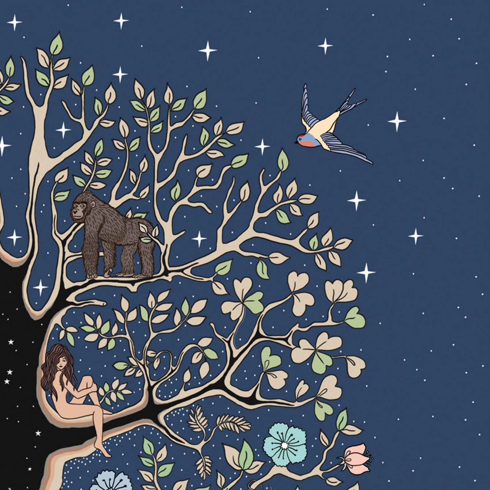 Limited Edition Print Illustration ,tree of Life Art, Nature Art, Home ...