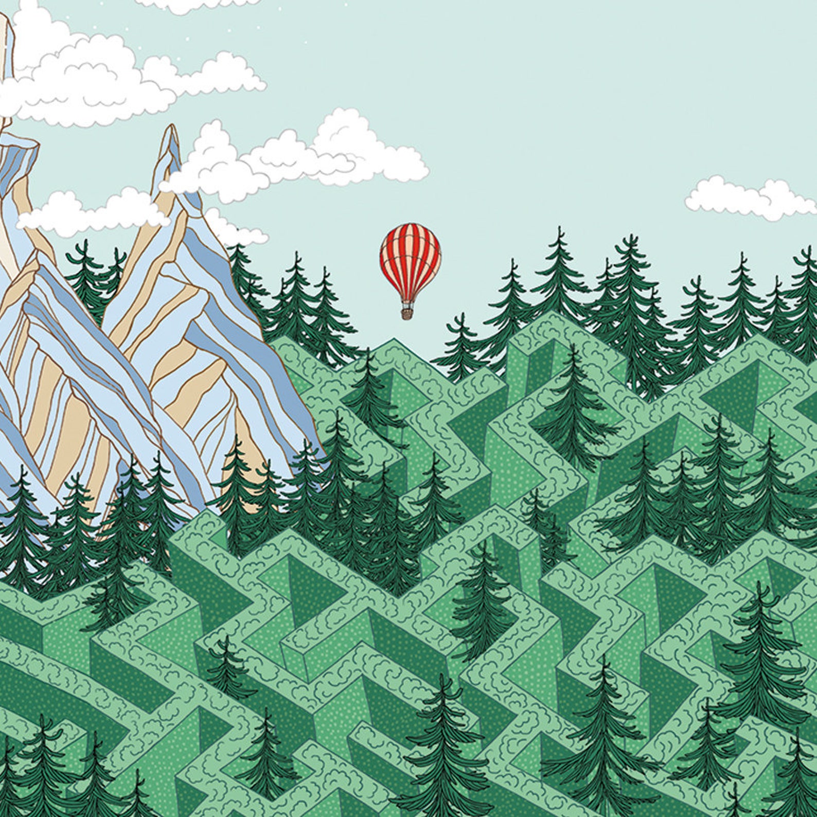 The Forest Labyrinth size A4 - Etsy