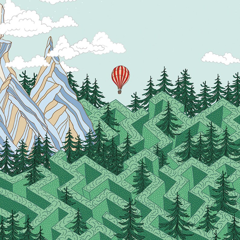 The Forest Labyrinth (size A4) - Etsy