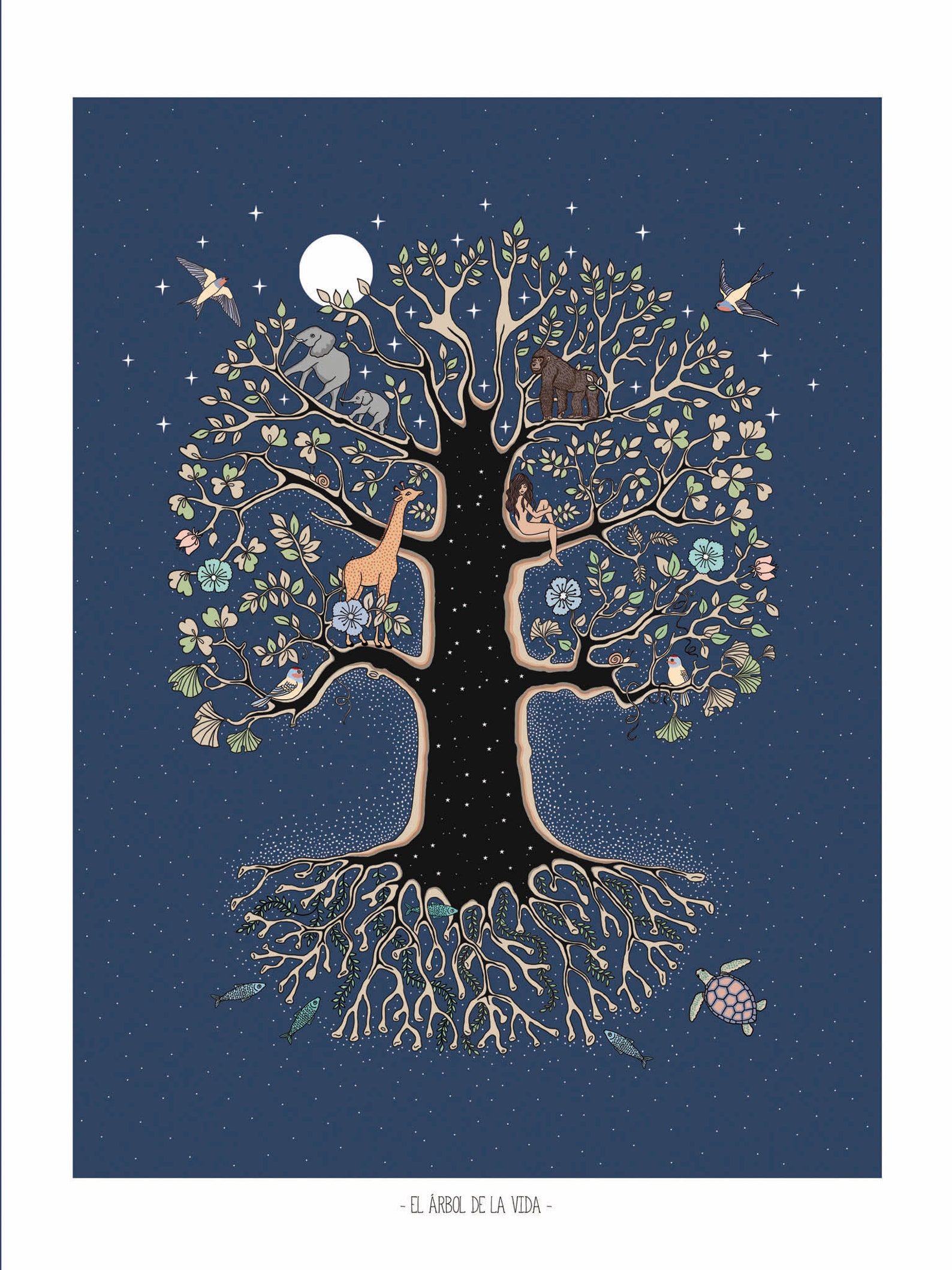 Limited Edition Print Illustration tree of Life Art Nature | Etsy