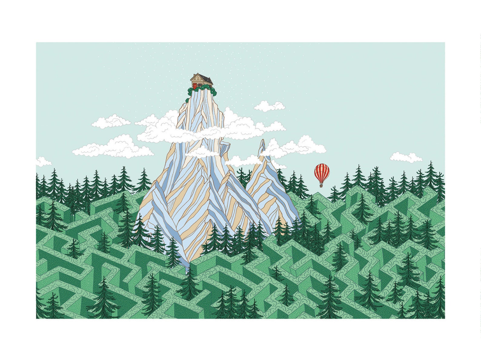 The Forest Labyrinth (size A4) - Etsy
