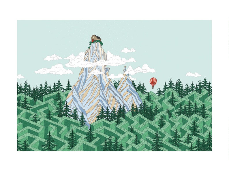 The Forest Labyrinth size A4 - Etsy