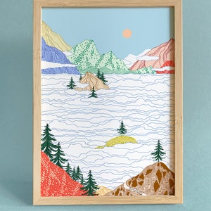 Limited Edition Print Illustration Drawing "foggy Day", Nature Print ...