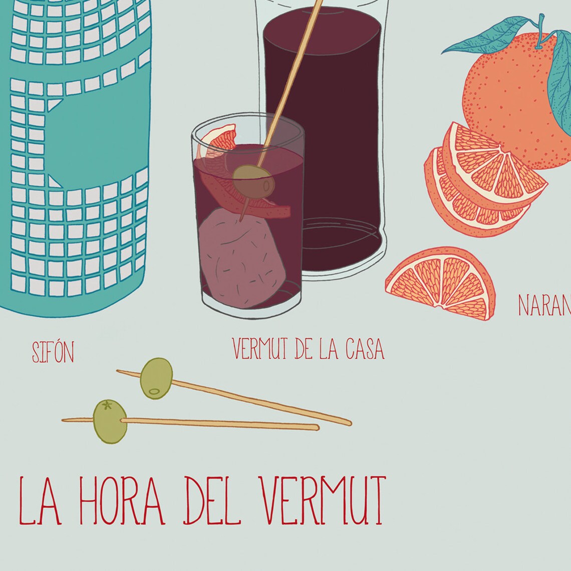 Illustration, Limited Edition Print (vermut Time) Blue - Etsy