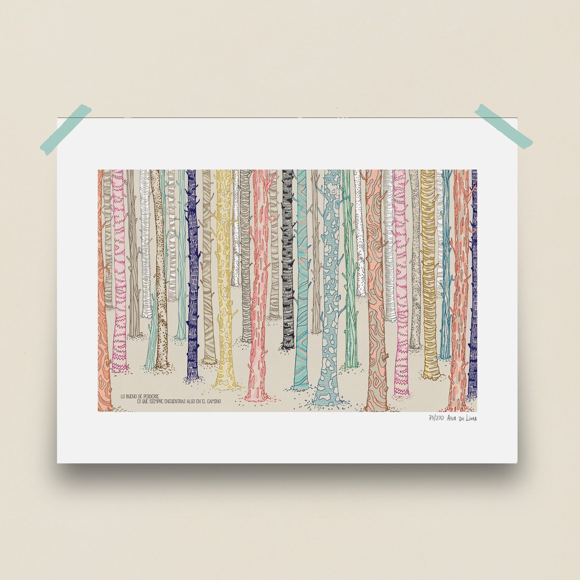 Illustration Forest A4nature Art Home Decor Illustration | Etsy