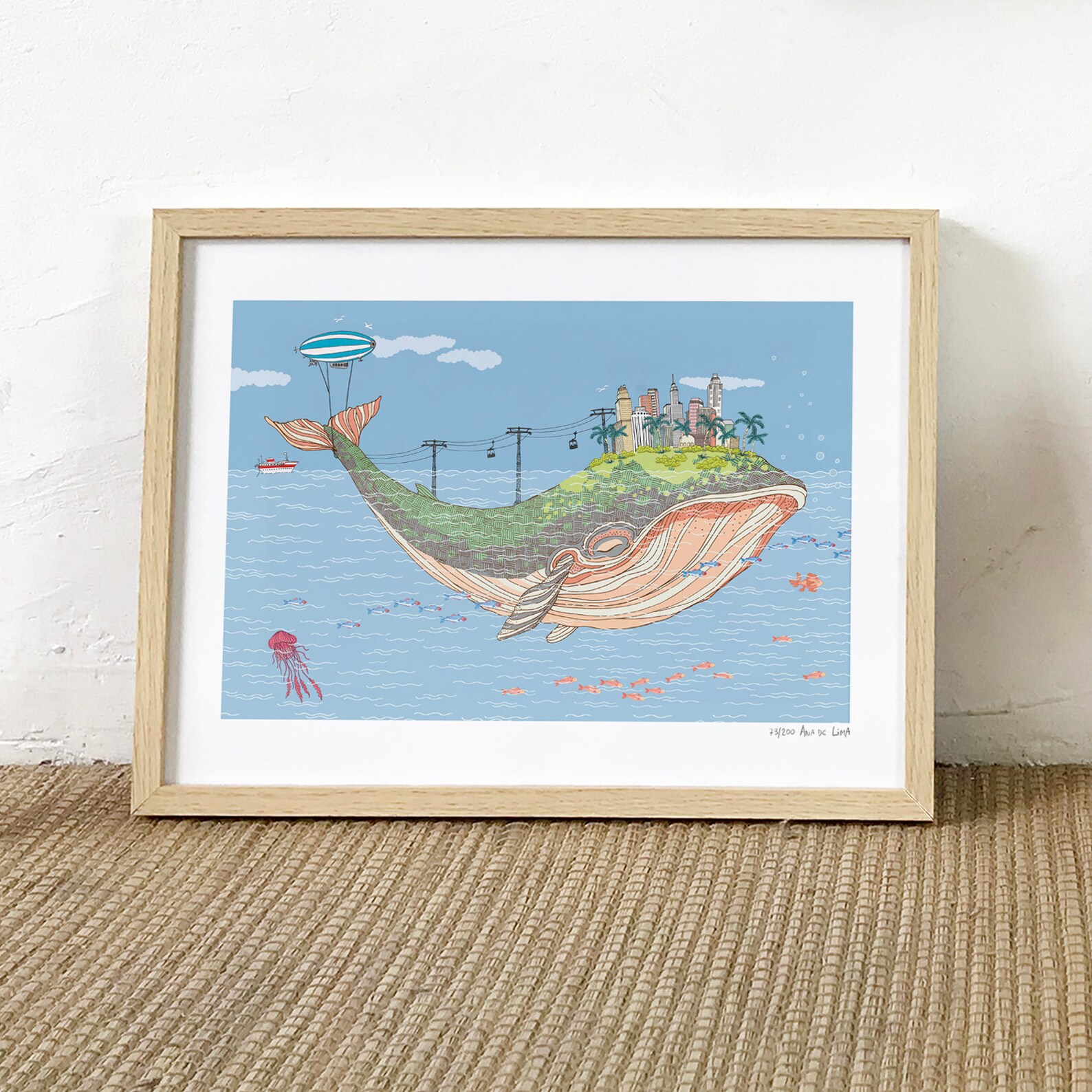 Sleepy Whale, Children Illustration, Decoration, Whales, Whale Poster ...