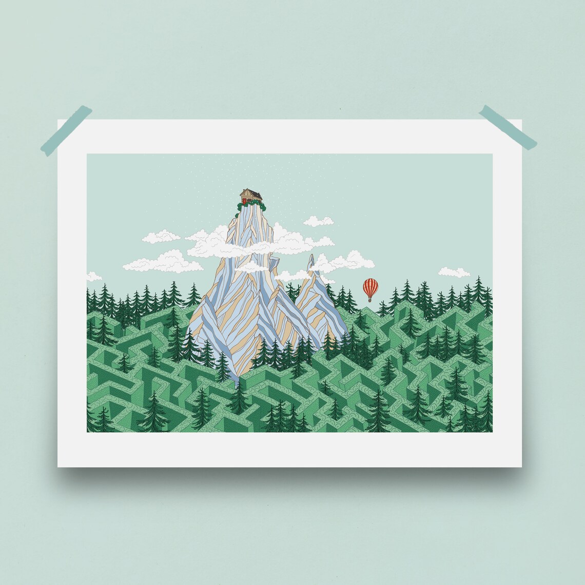 The forest labyrinth size A4 | Etsy