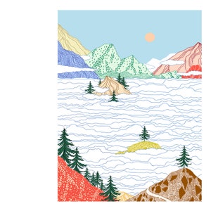 Limited Edition Print Illustration Drawing "foggy Day", Nature Print ...