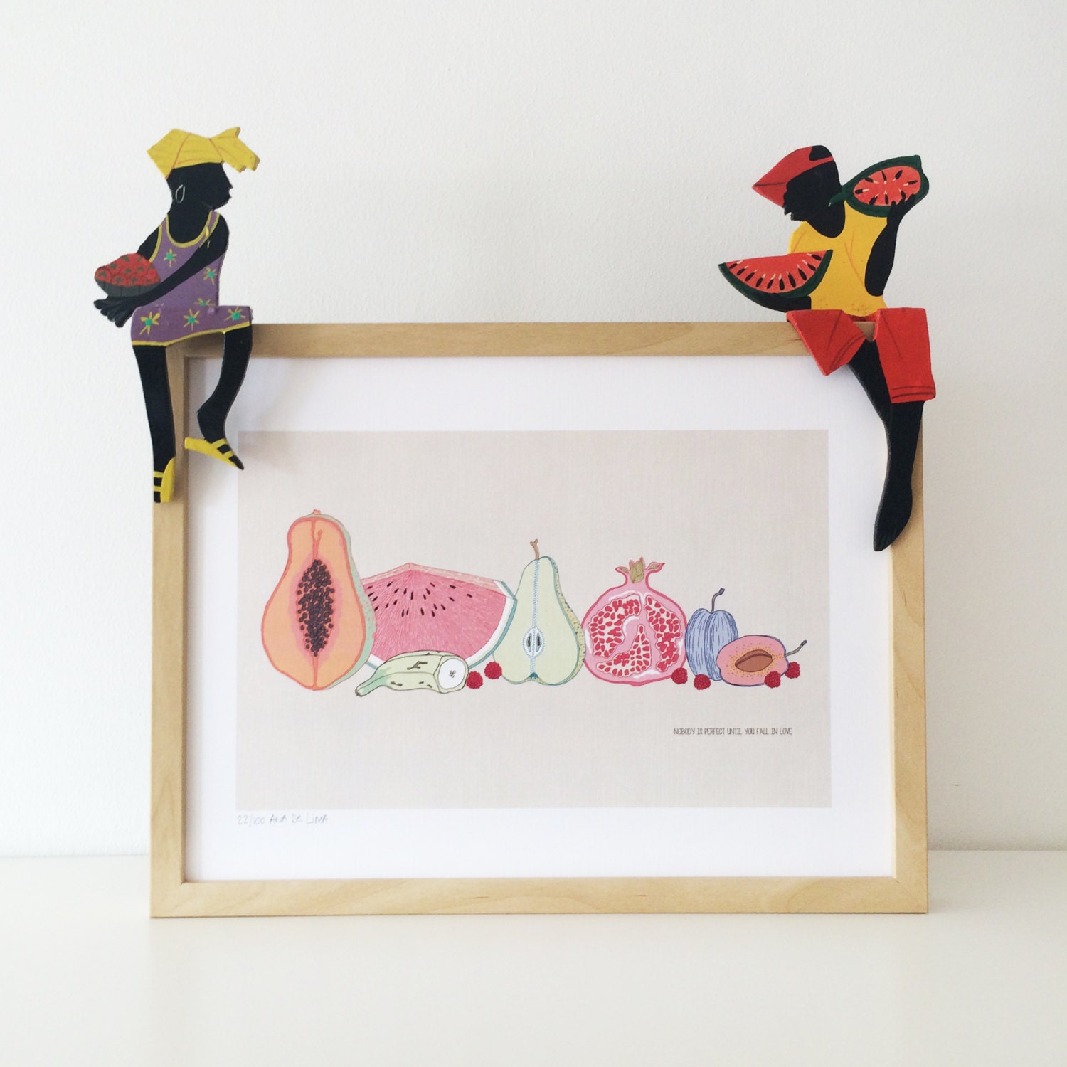 Limited Edition Print Illustration Drawing nobody is Perfect - Etsy