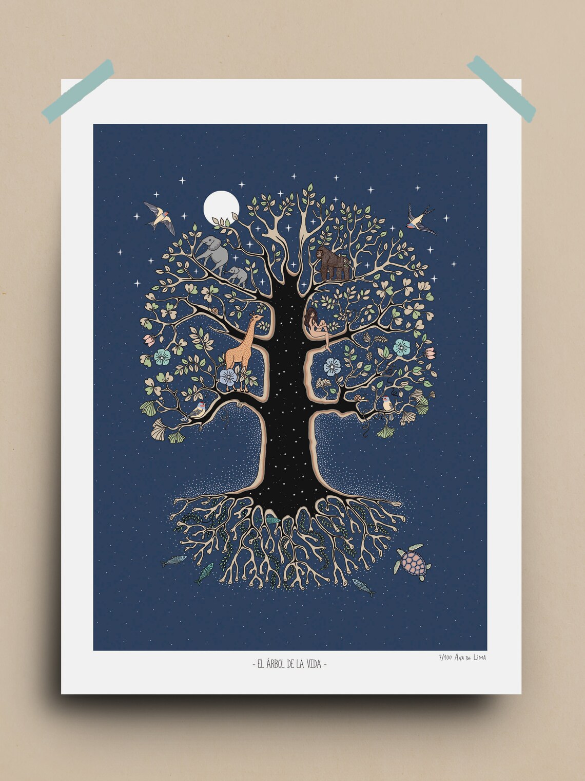 Limited Edition Print Illustration tree of Life Art Nature | Etsy