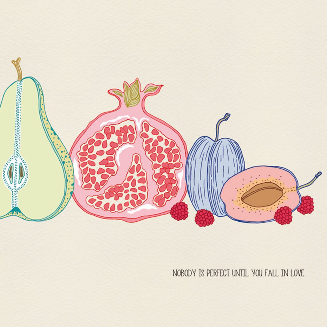 Limited Edition Print Illustration Drawing nobody is Perfect | Etsy