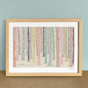 Illustration Forest A4,nature Art, Home Decor, Illustration Print ...