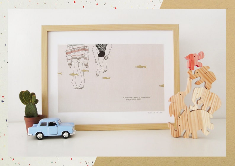Naif "naive" Inspired Illustration, Limited Edition Print (fishes) - Etsy