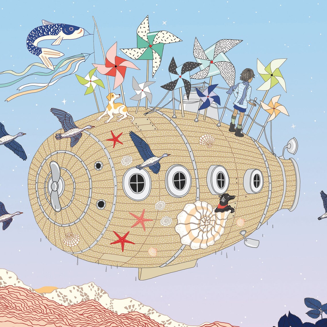 Limited Edition Print flying Submarine Wall Artchildren | Etsy