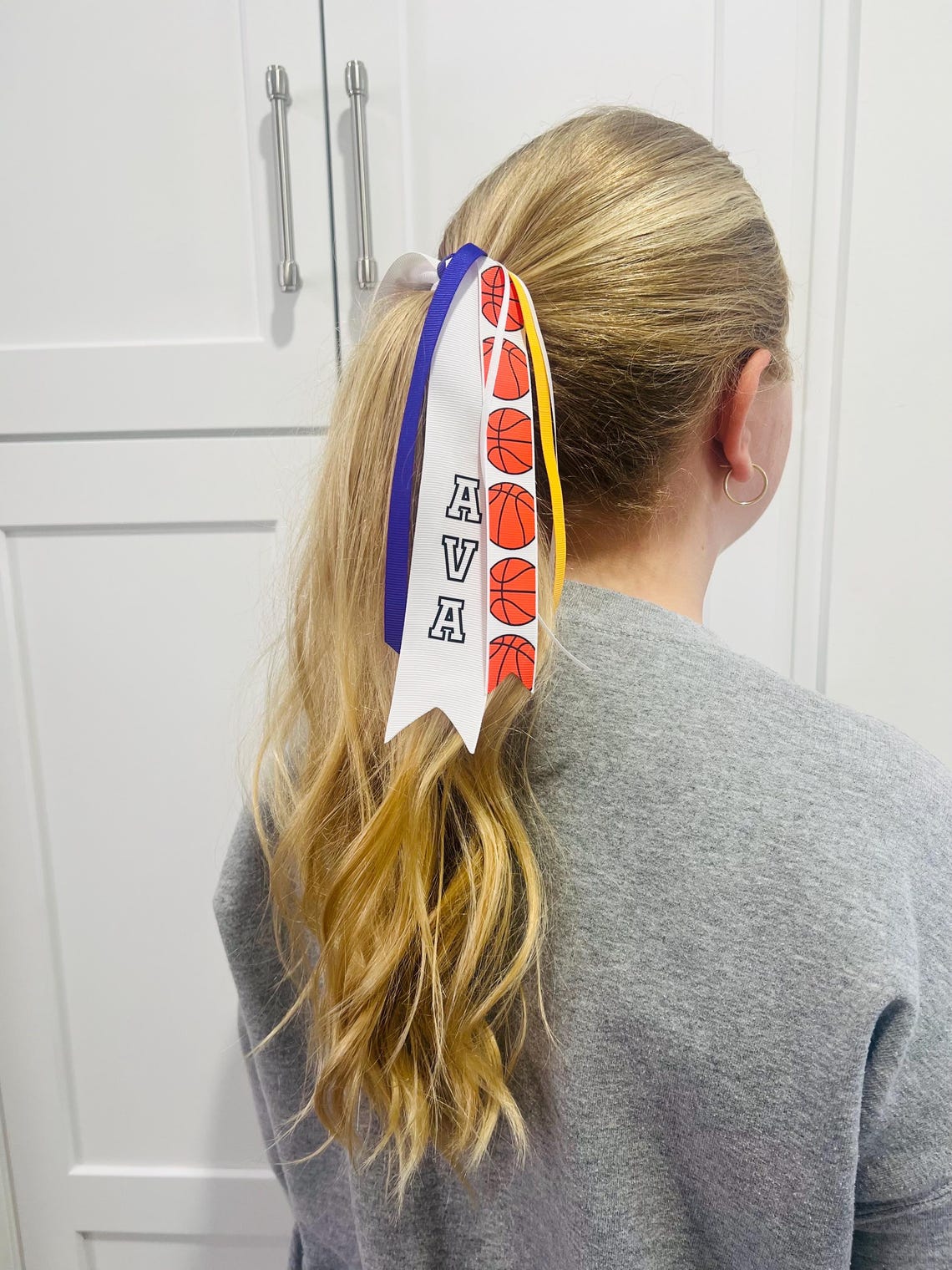 Personalized Basketball Hair Ribbon, Girls Team Bow - Etsy