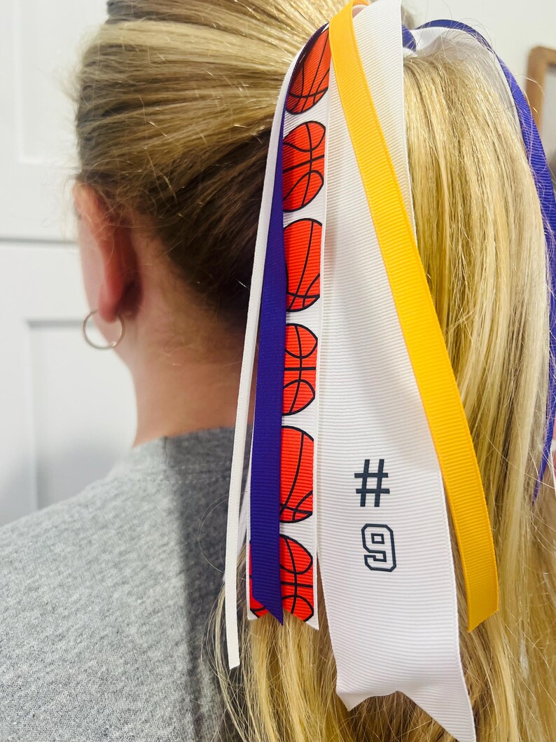 Personalized Basketball Hair Ribbon, Girls Team Bow - Etsy
