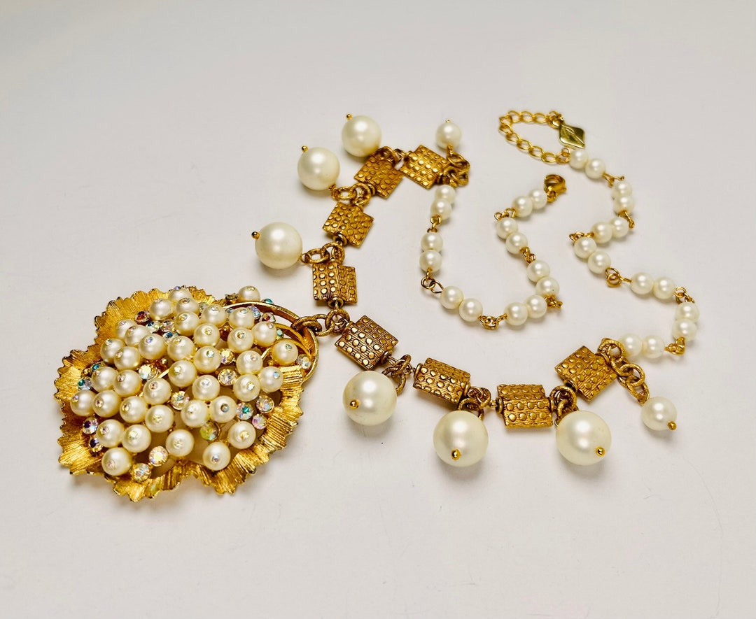 SAY AH! Pearl Cluster Dotted With Iridescence, Singular Dotted Golden ...