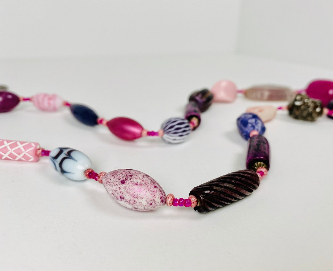 THE TANGO MAUREEN Mixed-material Necklace With Long-line Beads in ...
