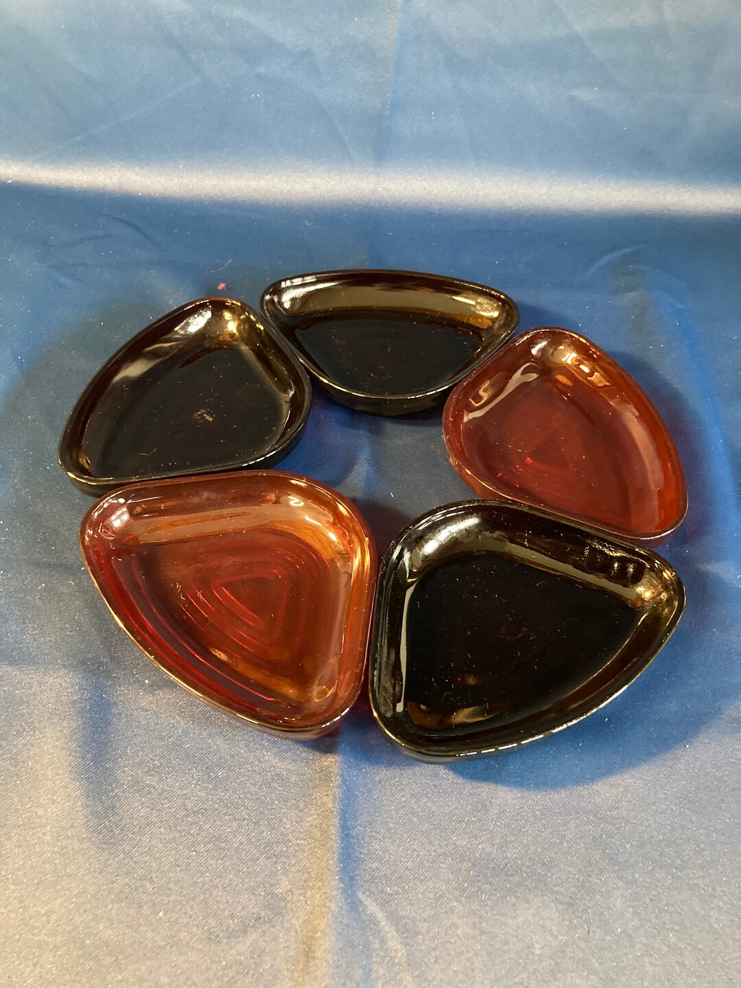 5 Anchor Hocking Manhattan Ruby Red Relish Tray Inserts - Etsy