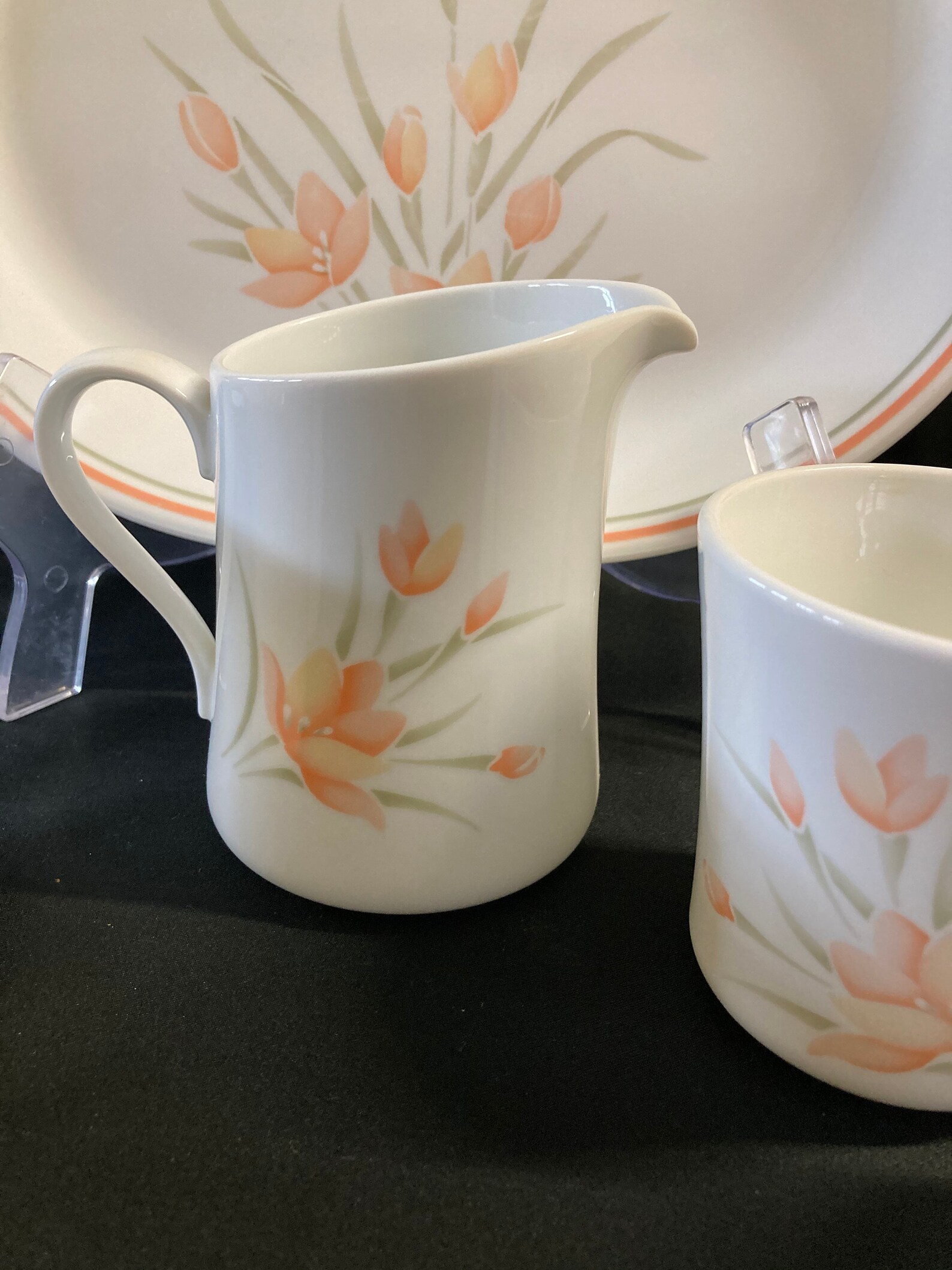6 Piece Lot of Corelle Peach Floral Dinnerware - Etsy