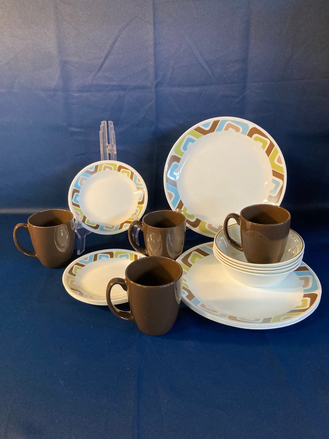 16 Piece Corelle Squared Dinnerware Set, Service for 4 - Etsy
