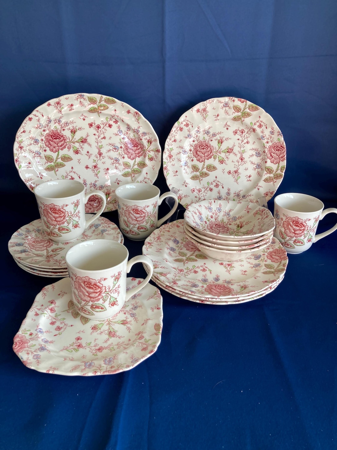 18 Piece Johnson Brothers Rose Chintz Dinnerware Set, Service for 4 - Etsy