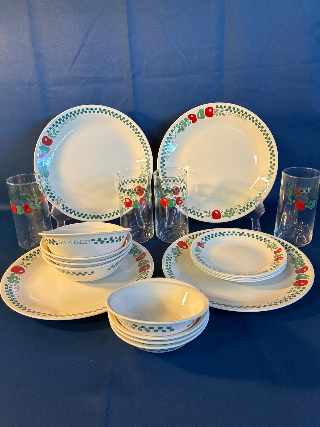 20 Piece Corelle Farm Fresh Dinnerware Set, Service for 4 - Etsy