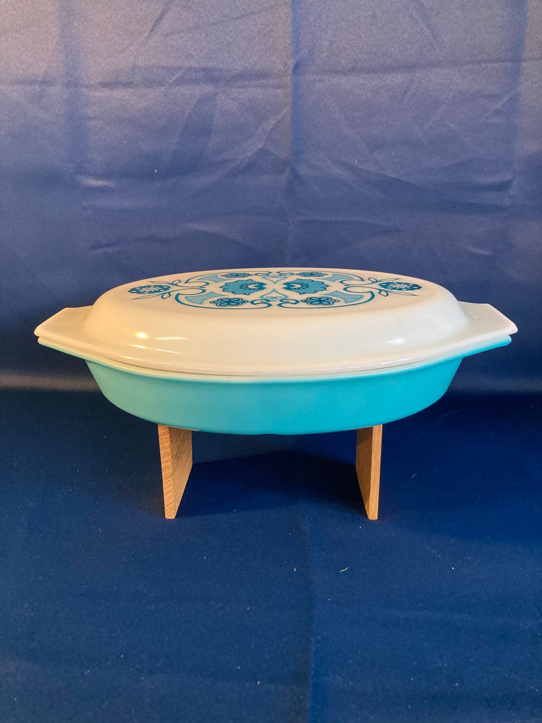 Pyrex Horizon Blue 1 1/2 Quart Divided Casserole - Etsy