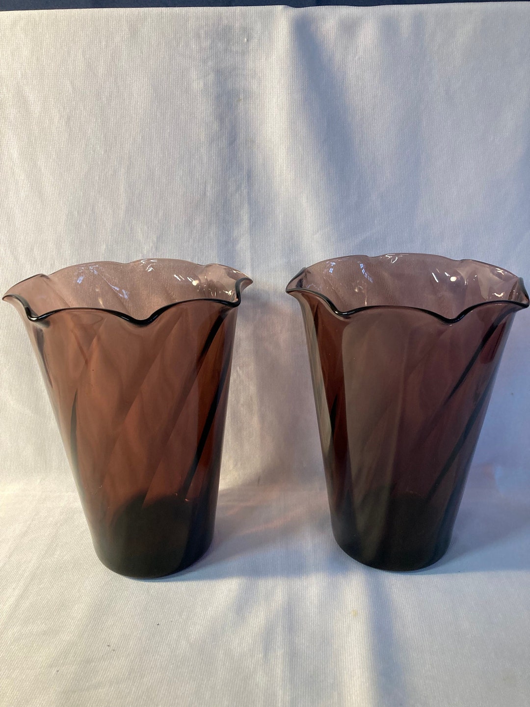 2 Hazel Atlas Moroccan Amethyst Vases - Etsy
