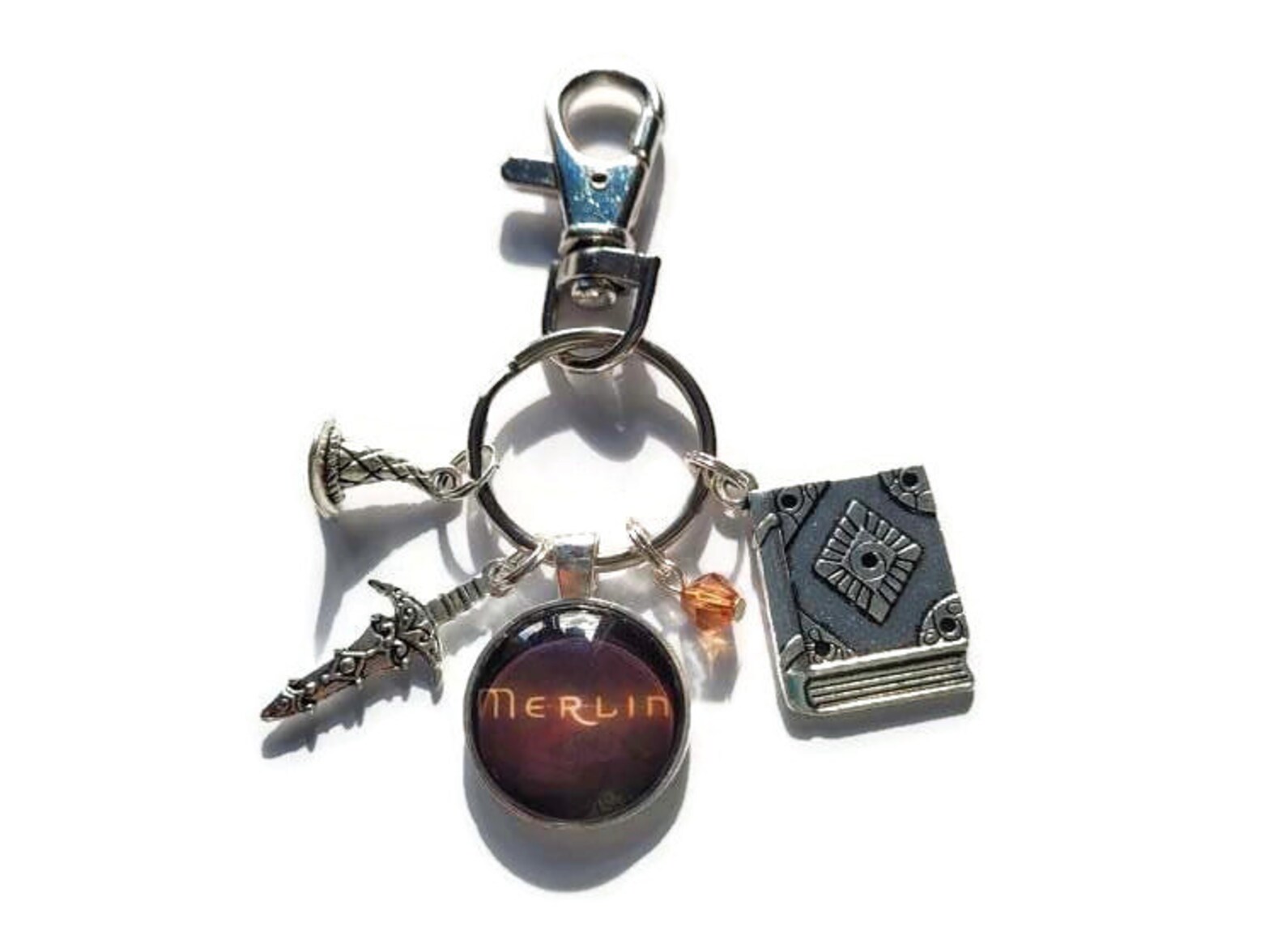 Merlin themed gift Merlin present Merlin bag clip keyring | Etsy