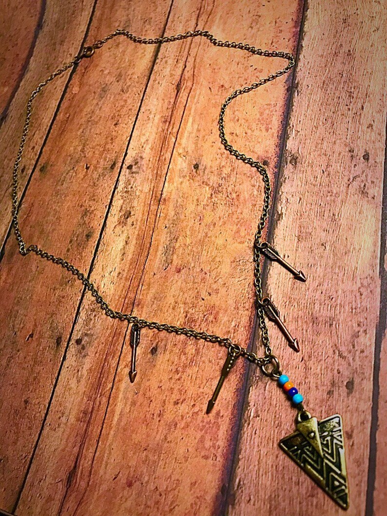Beads and Arrow Necklace - Etsy