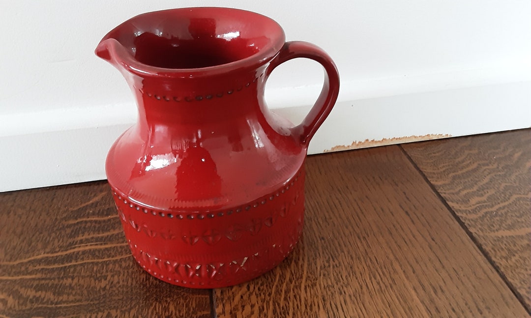 Bitossi Pottery Italian Ceramic 1970s , Jug . Red Color - Etsy