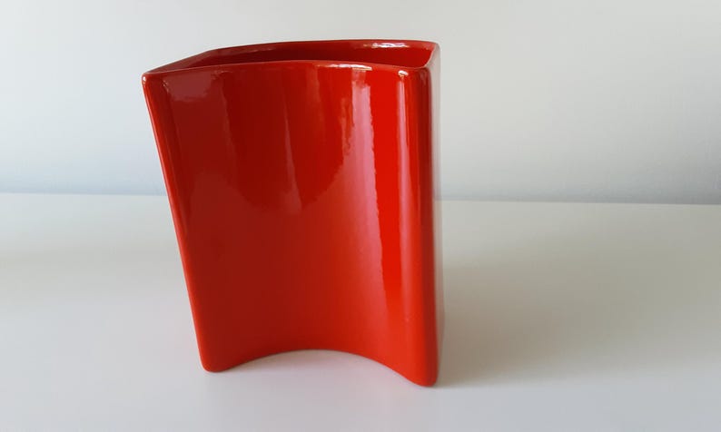 Sicart Mid Century Vintage Italy Franco Pozzi Gallarate Orange Vase ...