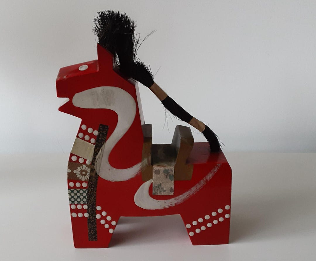 Vintage Japanese Folk Art Wood Horse "yawata-uma" - Etsy