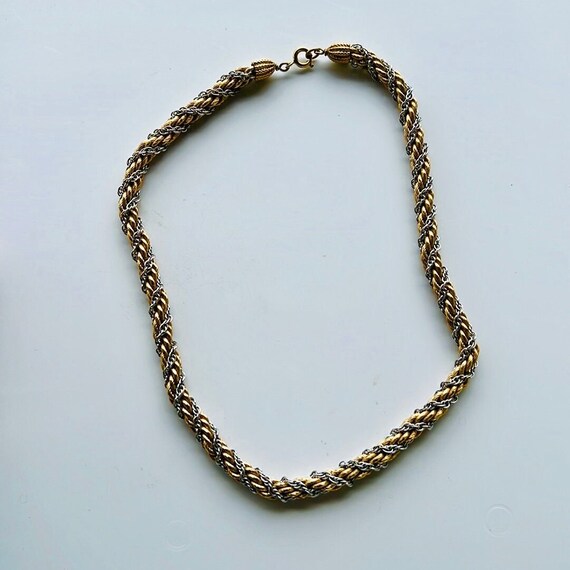 Vintage Napier Twisted Dual Tone Rope Chain - Gem