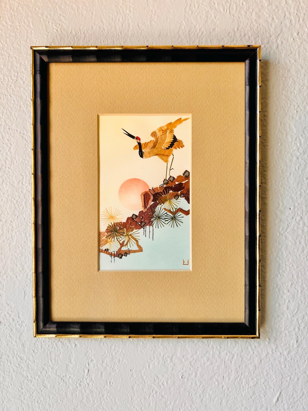 Vintage Chinese Gonbi Crane Wall Art - Etsy