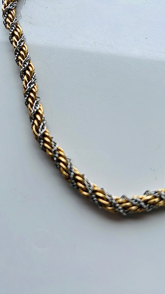 Vintage Napier Twisted Dual Tone Rope Chain - Gem