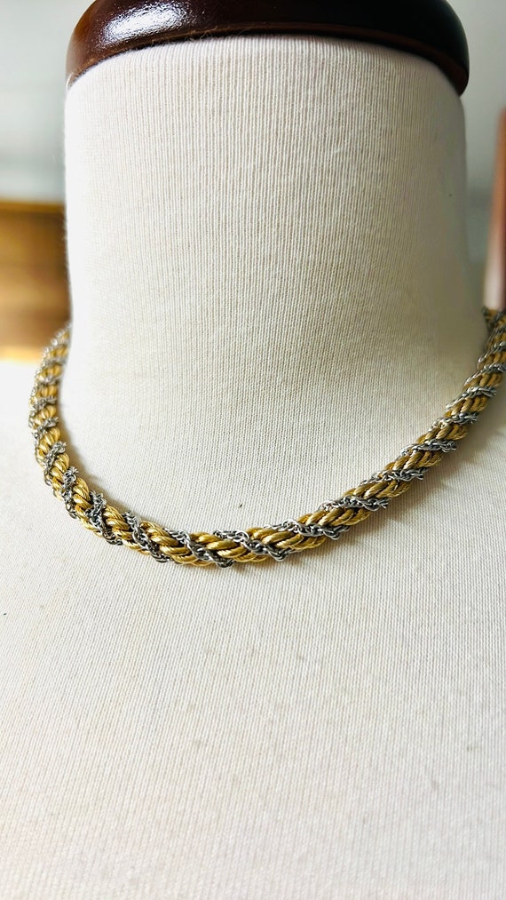 Vintage Napier Twisted Dual Tone Rope Chain - Gem