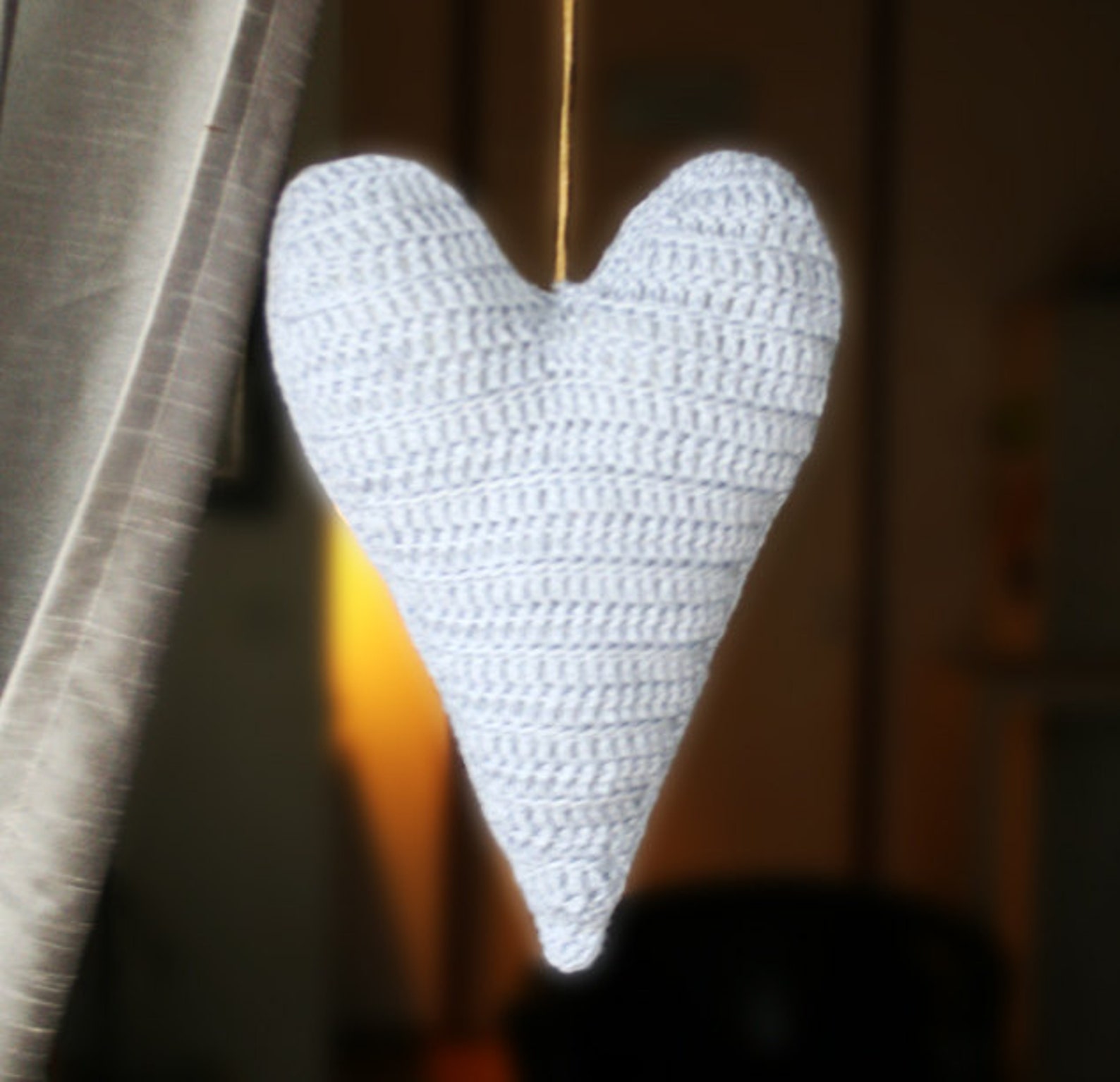 Heart Shaped Pillow Crochet Pattern Heart Decor Valentines - Etsy