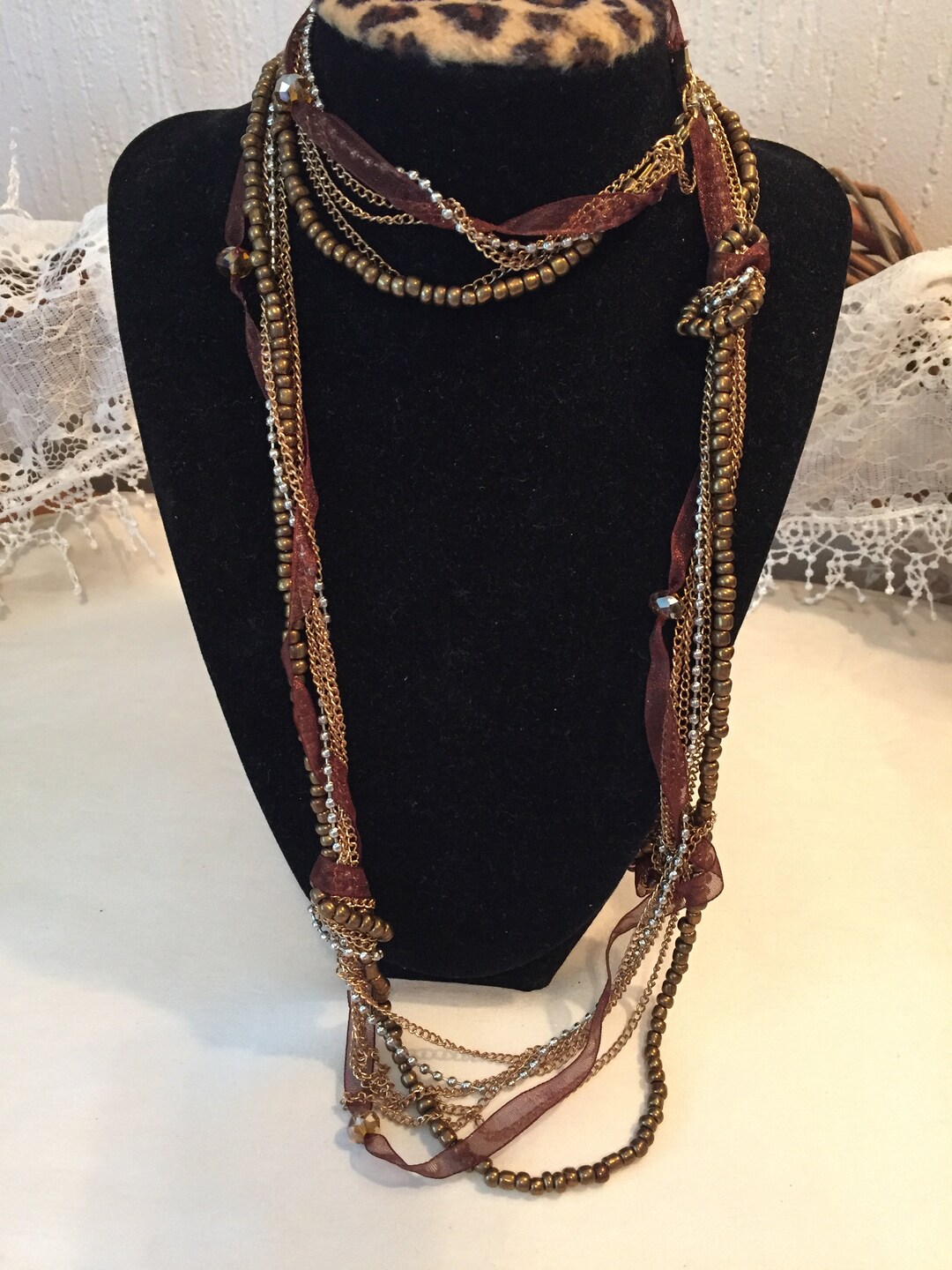 Vintage Flapper Style Necklace Long Vintage Necklace - Etsy