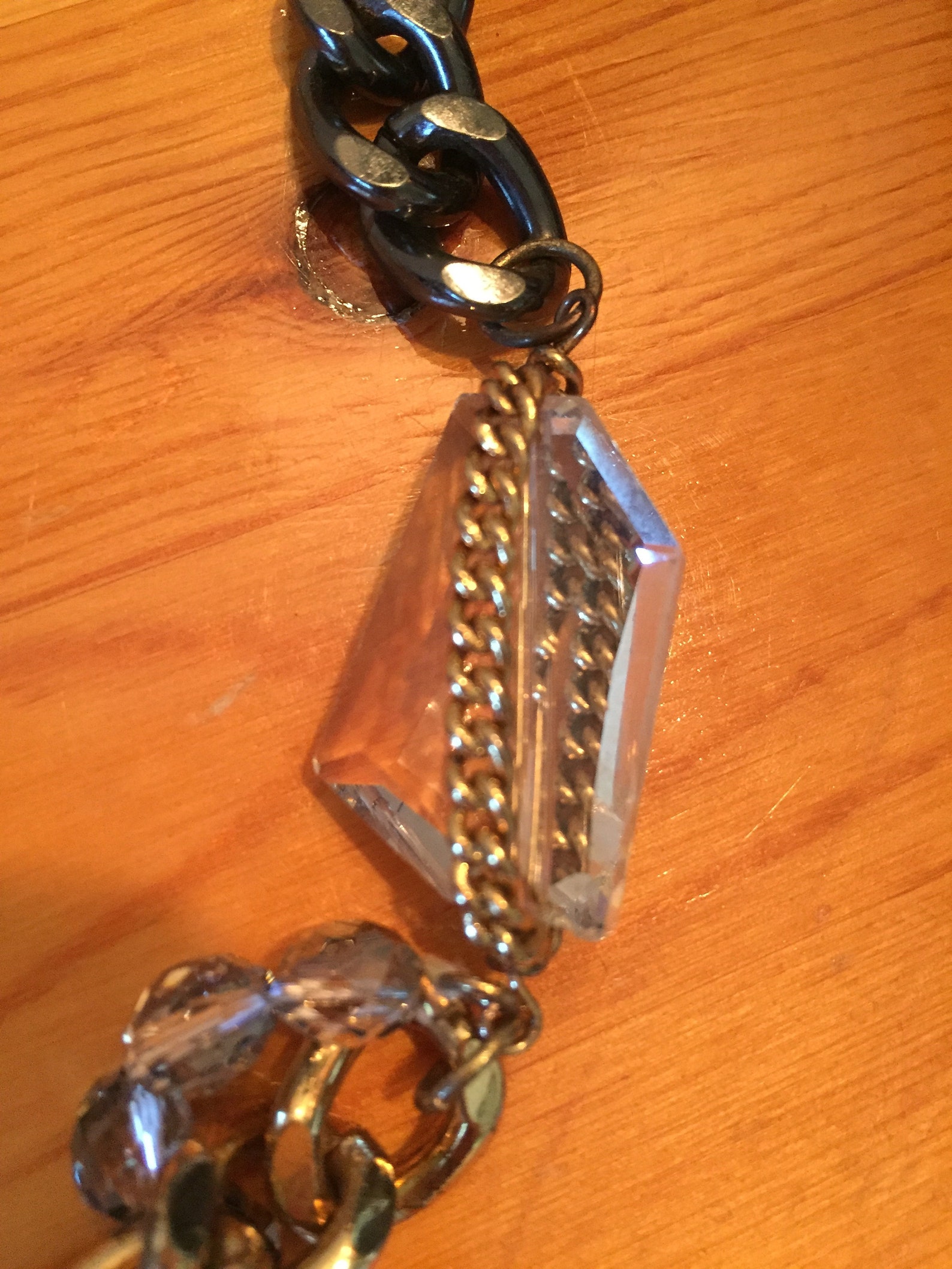 Vintage Kenneth Cole Necklace Two-strand Chain & Crystal - Etsy