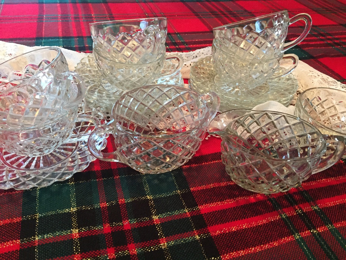 Depression Glass Waffle Pattern Vintage Depression Glassware - Etsy Canada