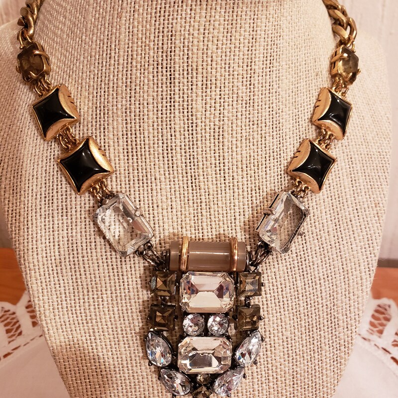 Rhinestone Necklace - Etsy