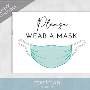 Please Wear a Mask, Printable Poster 11x8.5 Pdf - Etsy