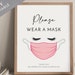 Please Wear a Mask, Printable Poster 8.5x11 Pdf - Etsy