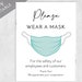 Please Wear a Mask, Printable Poster 8.5x11 Pdf - Etsy