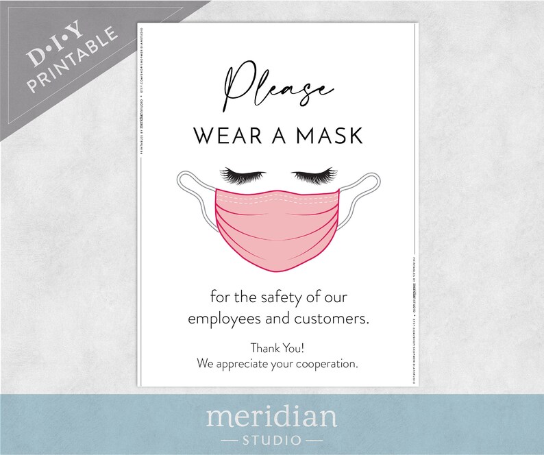 Please Wear a Mask, Printable Poster 8.5x11 Pdf - Etsy