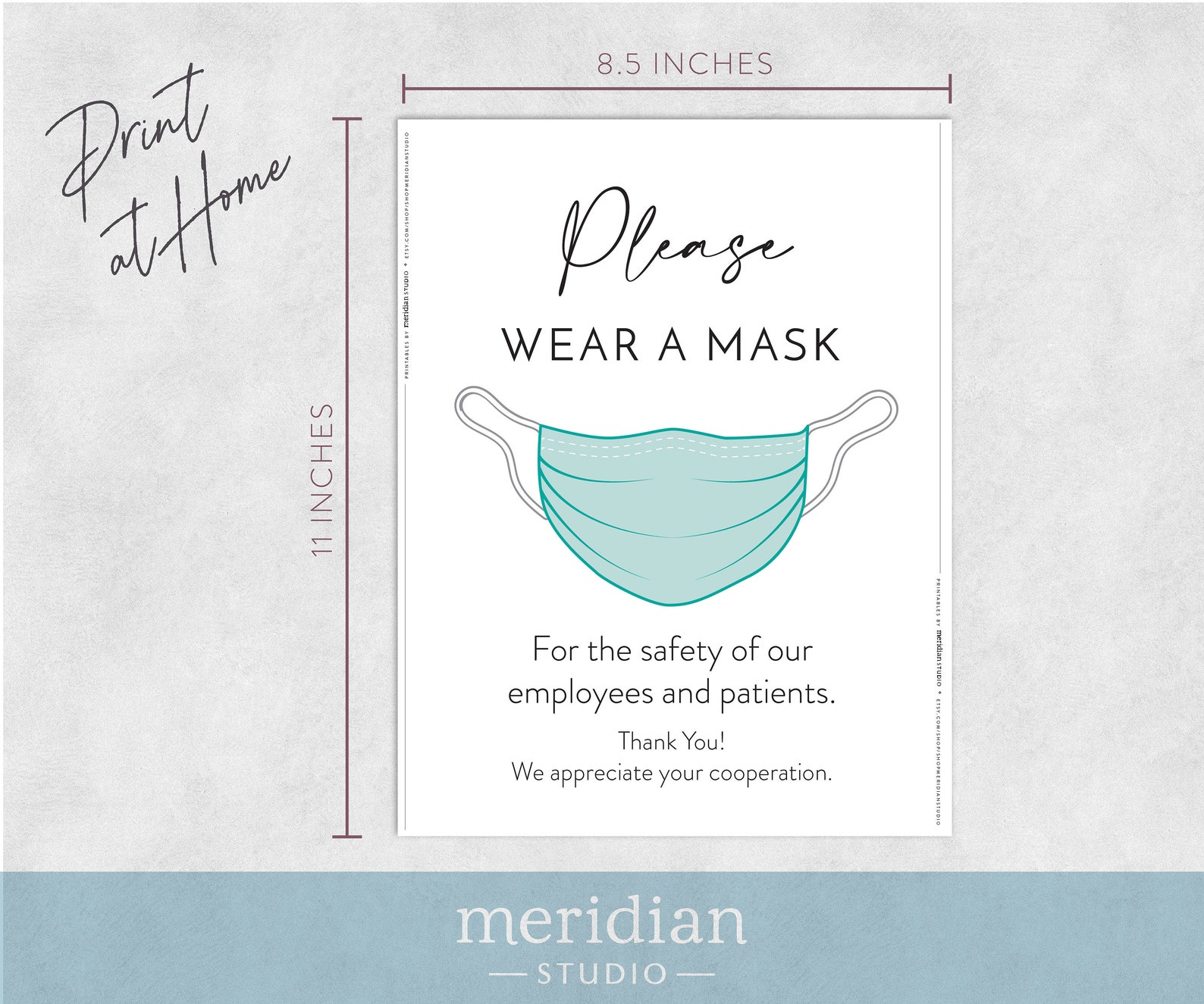 Patients: Please Wear a Mask, Printable Poster 8.5x11 Pdf - Etsy